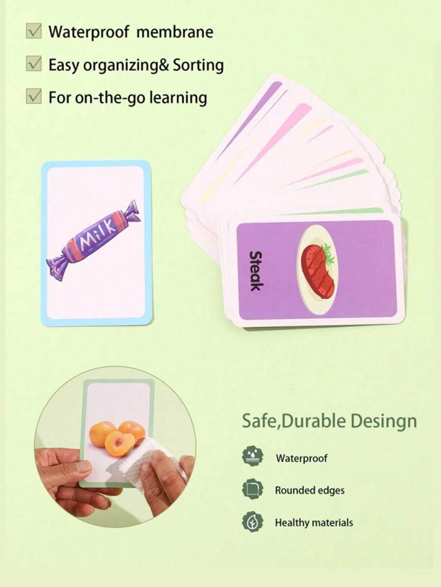 Cartes éclairs de reconnaissance des mots anglais multicolores, jouets ...