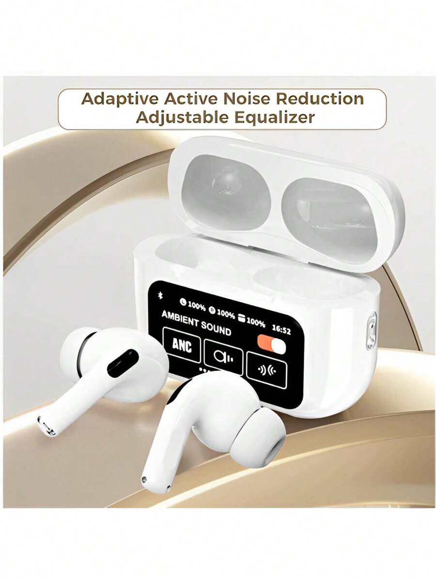 A9 Pro Touch Screen ANC Fones De Ouvido Sem Fio TWS Ruído Cancelando O ...