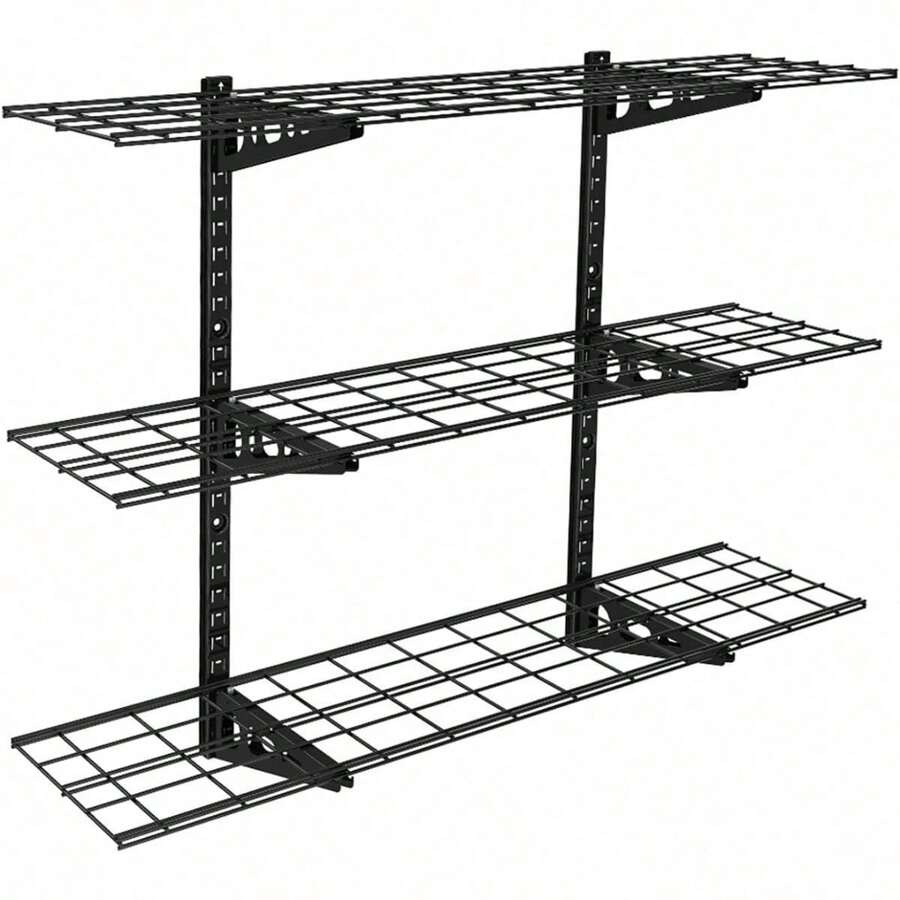 3-Tier 1x4ft Garage Storage Wall Shelving 12-Inch-By-48-Inch Per Shelf ...