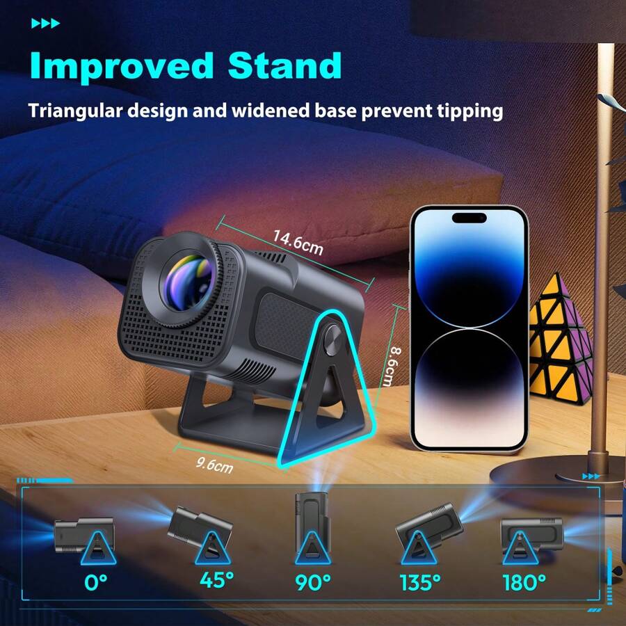 XGODY MINI PROJECTOR Smart 12000 Lumen LED Projector 4k 1080p Mini Home ...