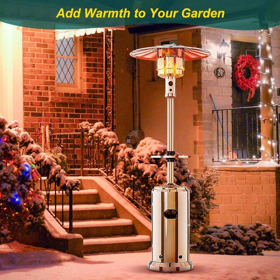 Propane Patio Heater With Table, 48000 Btu Outdoor Gas With Ignition ...