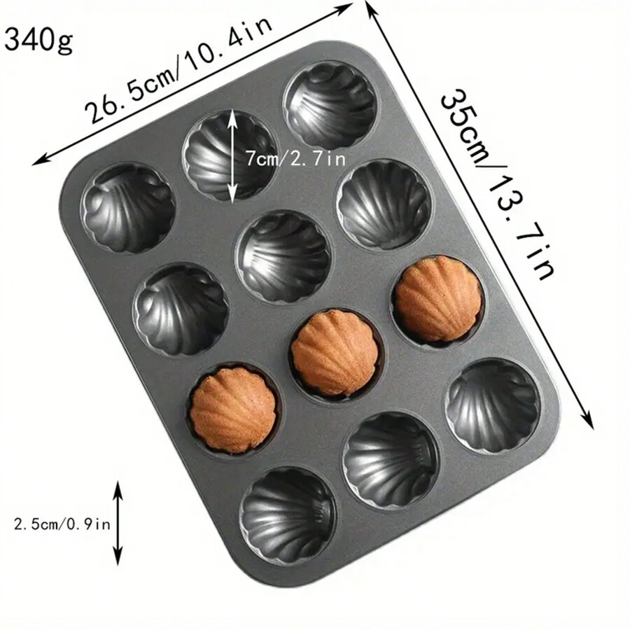 1pc Japanese Madeleines Pan, 3D Silicone Mold, 6/12 Cavity French ...