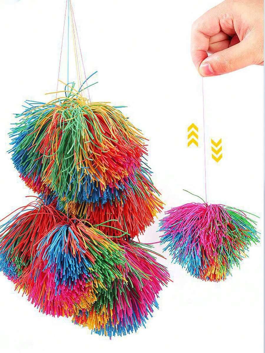 5 Pcs-Monkey Stretch Ball Sensory Fidget Stretch Ball Soft Rainbow Pom ...
