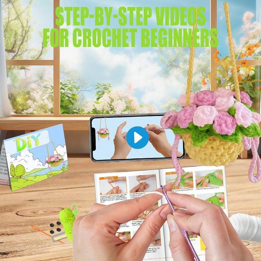 DIY Flower Potted Plants Crochet Kit For Beginners With Step-By-Step ...