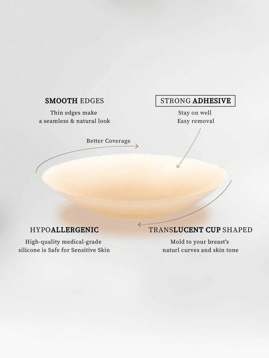 1Pair Reusable Invisible Silicone Nipple Cover Self Adhesive Breast ...