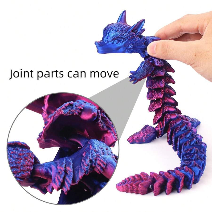 3D Printed Multi-Joint Articulated Fox Dragon Figure, Realistic ...