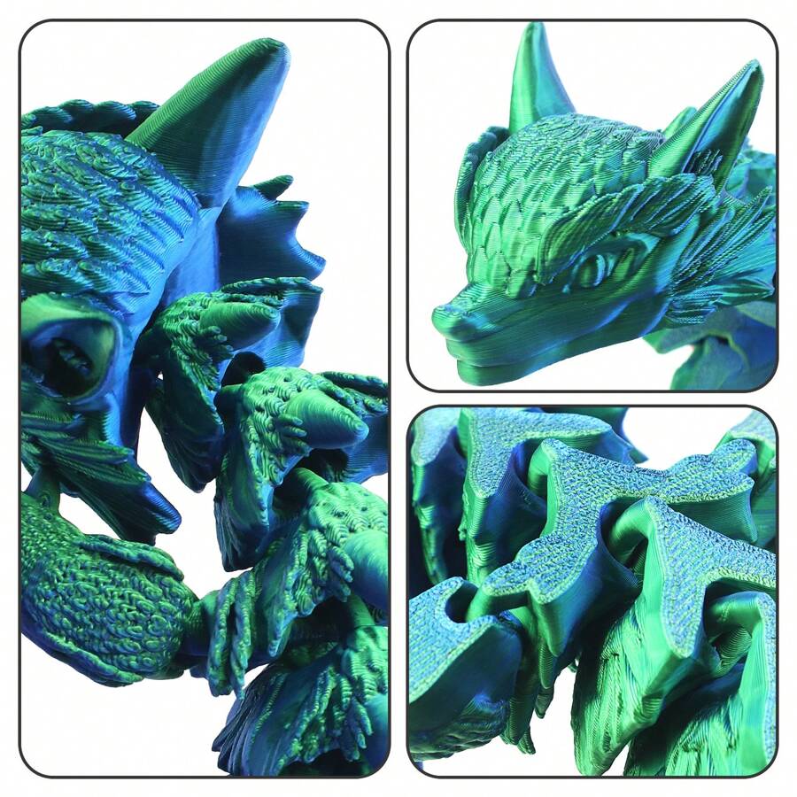 3D Printed Multi-Joint Articulated Fox Dragon Figure, Realistic ...