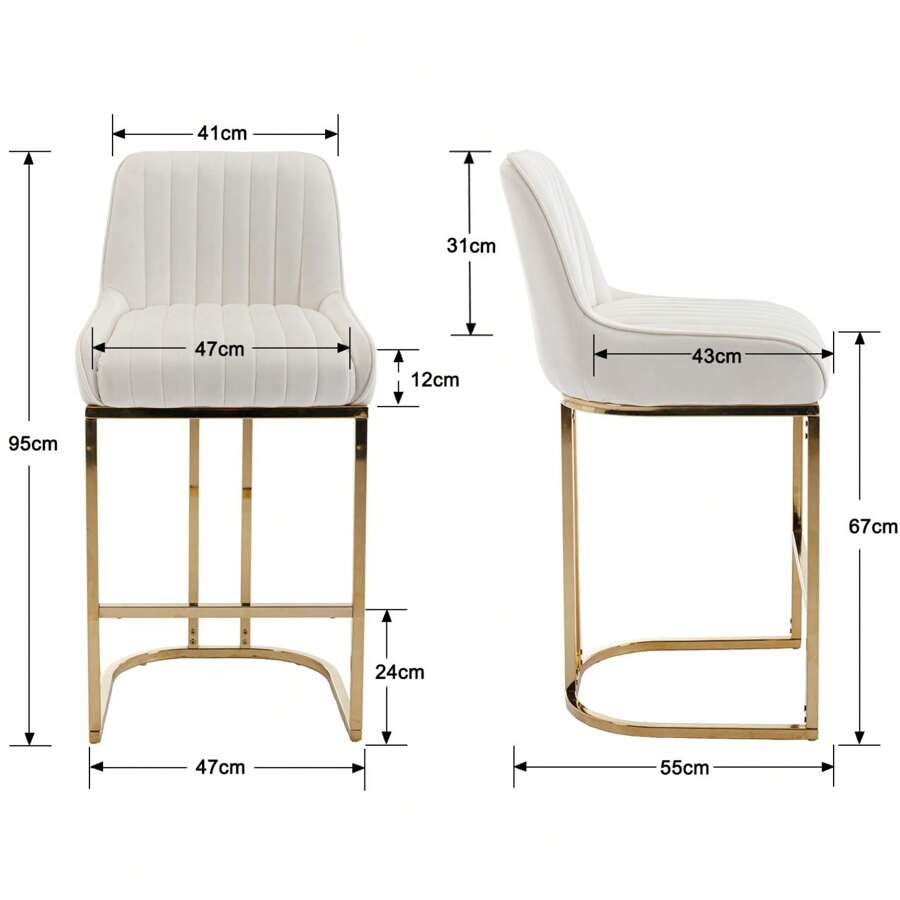 WAHSON OFFICE CHAIRS 2PCS Wahson Breakfast Bar Stools Velvet Counter ...