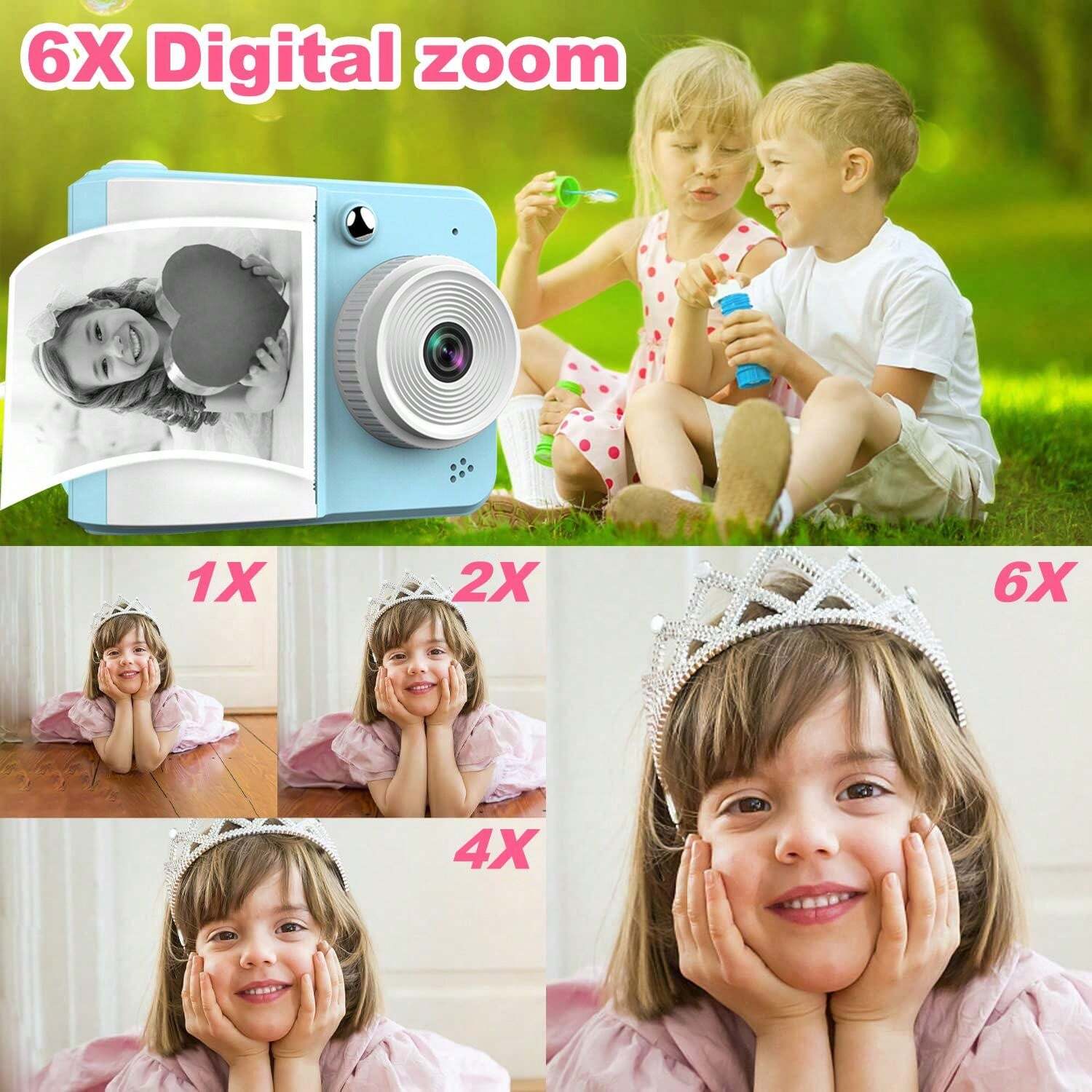 Kids Instant Camera For Girls With Print Paper, 1080P Digital Camera ...
