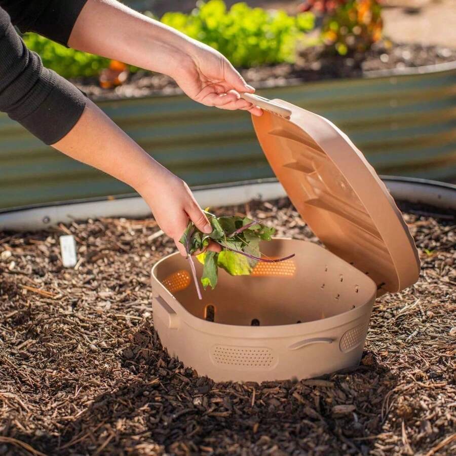 In Ground Worm Composter Outdoor Farm Compost Bin 7 Gallons Composting