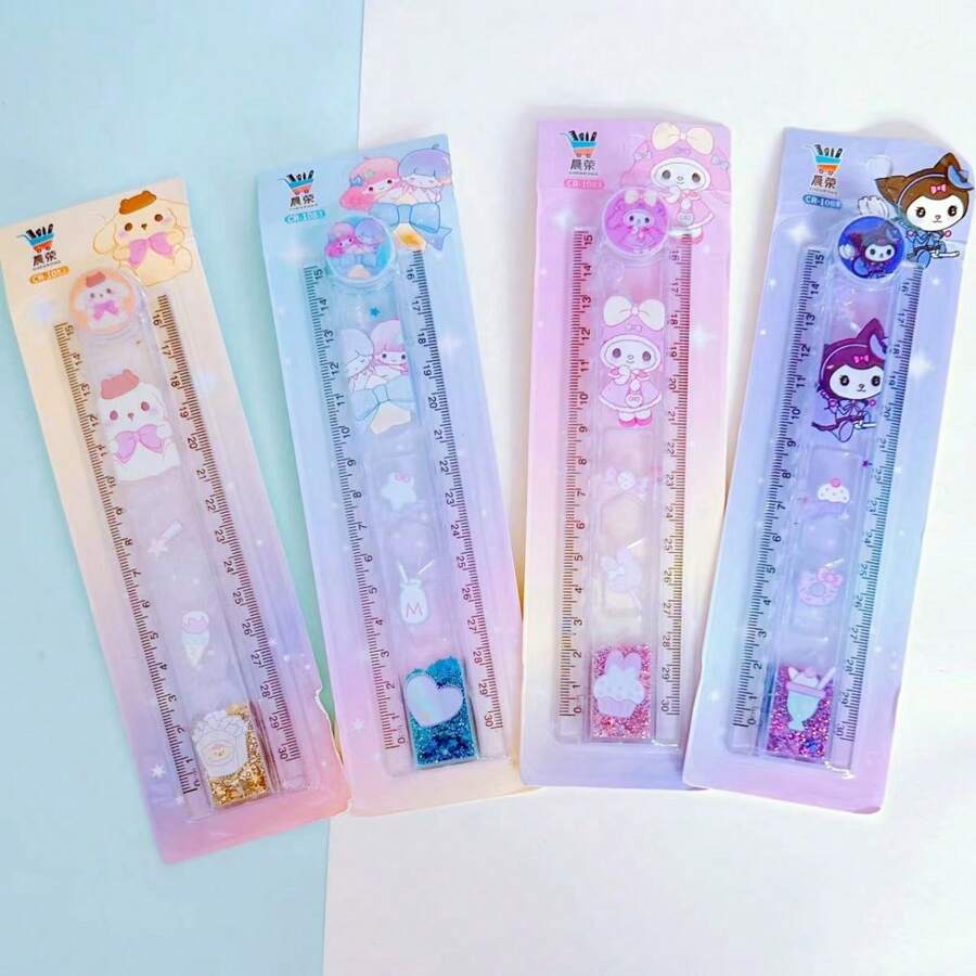 Sanrio Sanrio Ruler Kulomi Quicksand Straight Ruler Student Folding ...