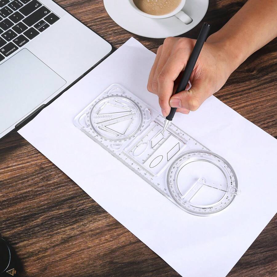 3 PCS Multifunctional Geometric Ruler Measuring Ruler, Drawing Template ...