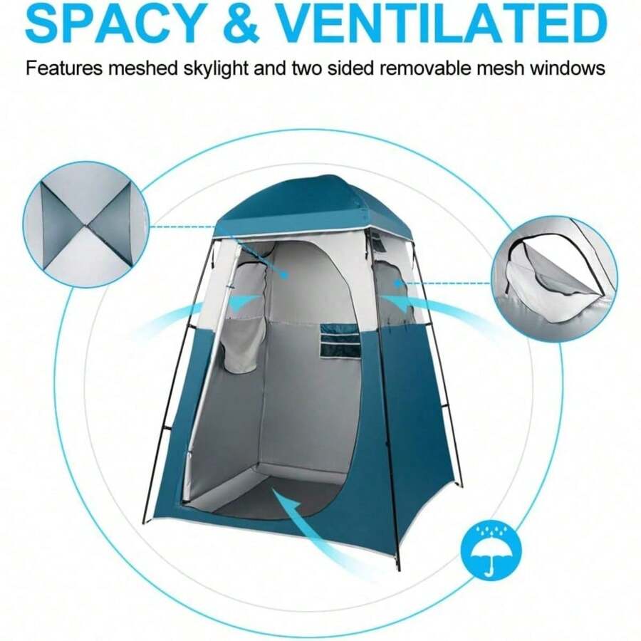 6.7FT Shower Tent, Changing Room Tent For Portable Toilet, With Mesh ...
