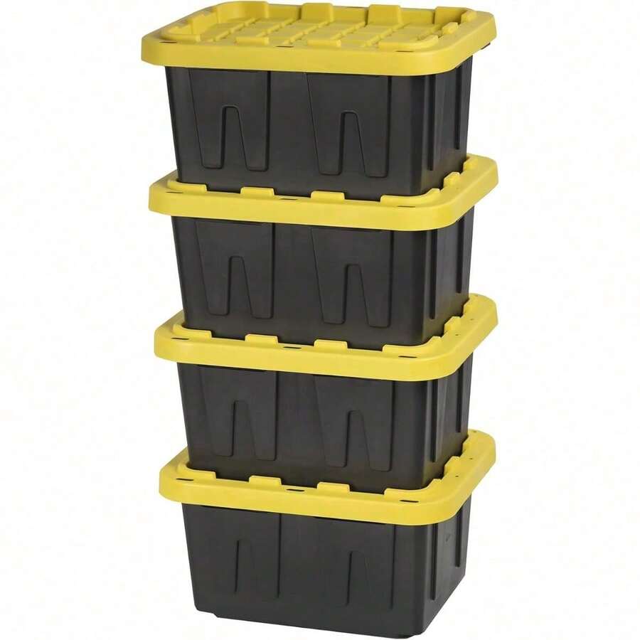 5-Gallon Tough Storage Containers With Lids, Stackable, Extremely ...