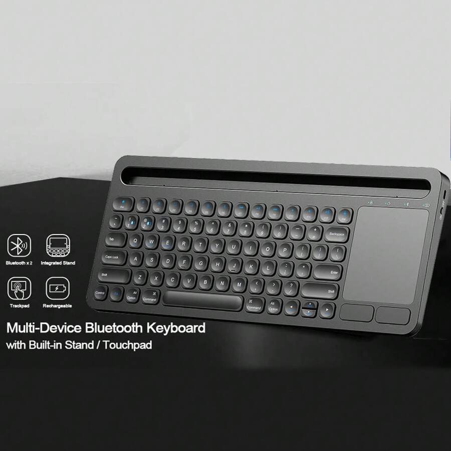 JOMAA Ergonomic Wireless Keyboard With Phone Holder And Multi-Touch Pad ...