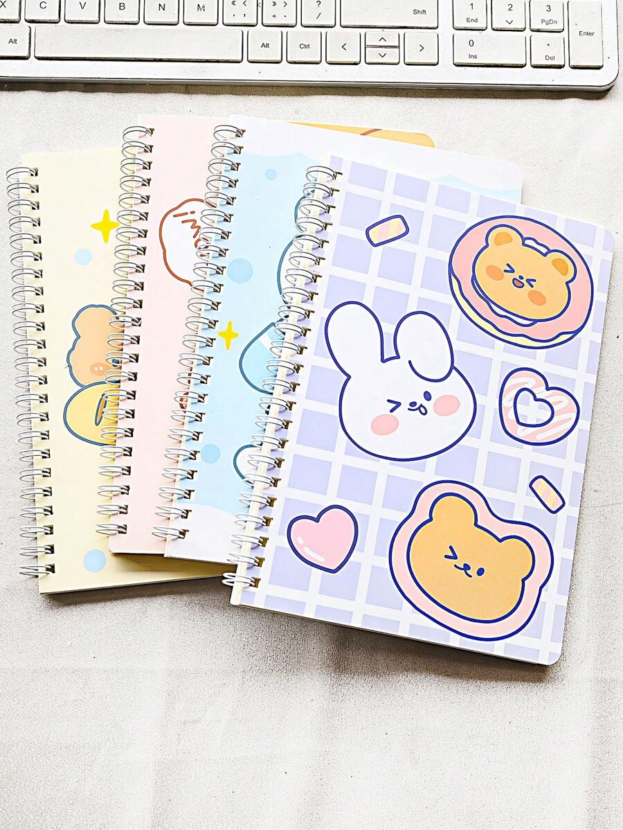 60 A5 Coil Notebook Cute Cartoon Notebook Student School Supplies ...