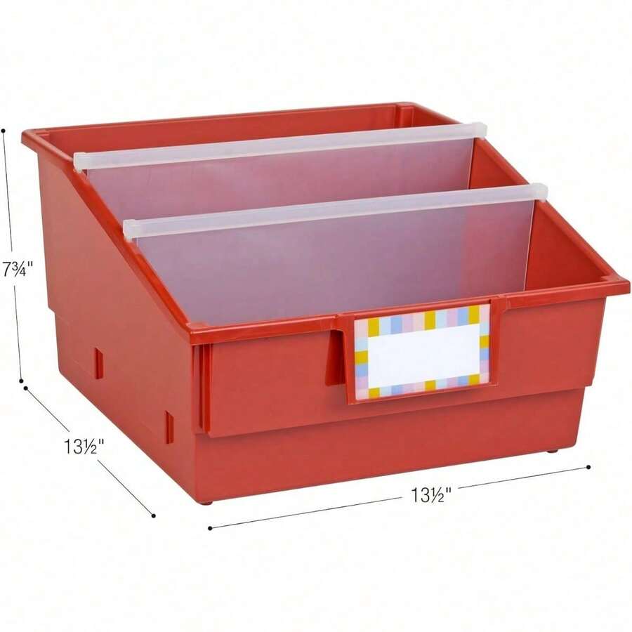 Picture Book Classroom Library Bins With Dividers - 6 Pack - Clay ...