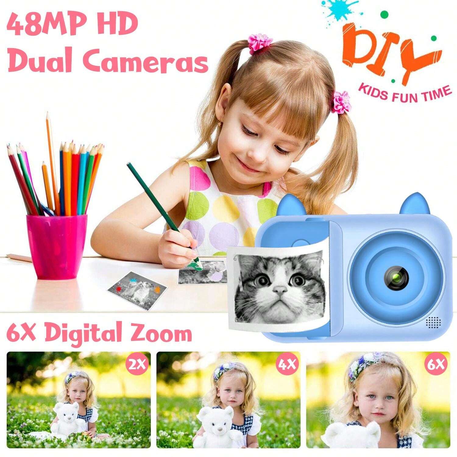 Kids Camera Instant Print, Kids Camera, Kids Instant Print Camera With ...