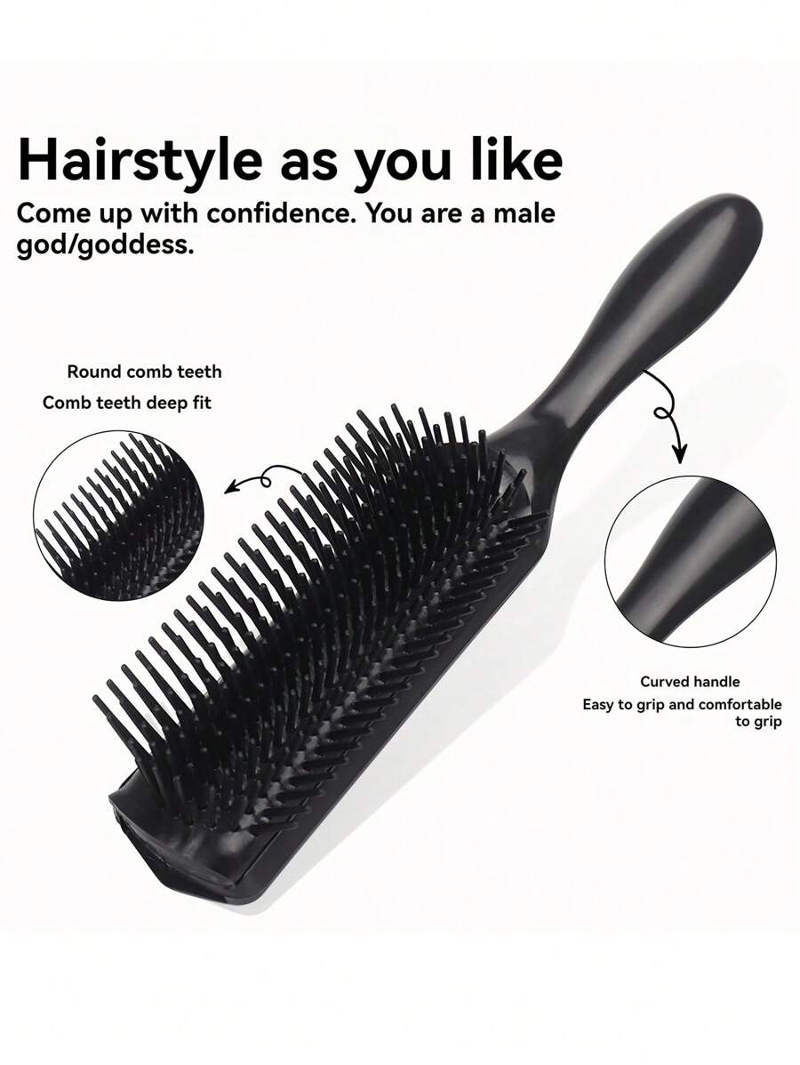 1 9-Row Comb, Curling Brush, 9-Row Styling Brush For Combing Long Hair ...