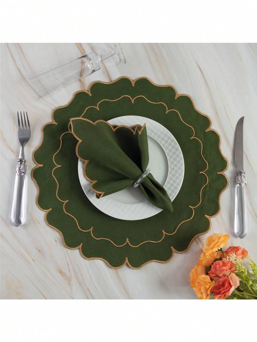 Placemats Kit + Florata Embroidered Napkins | SHEIN USA