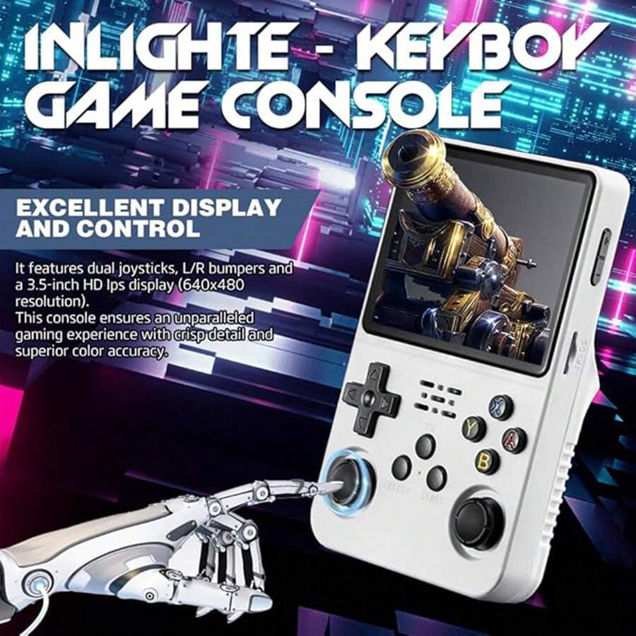 R36S Games In 1Handheld Game Console,3.5-Inch IPS Screen Retro Gaming ...