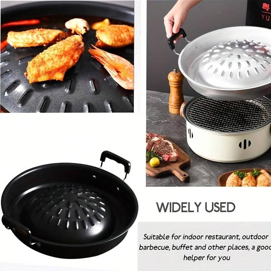 Plaque de BBQ coréen antiadhésive, Plaque de BBQ portable thaïe de 30 cm pour la cuisinière ...