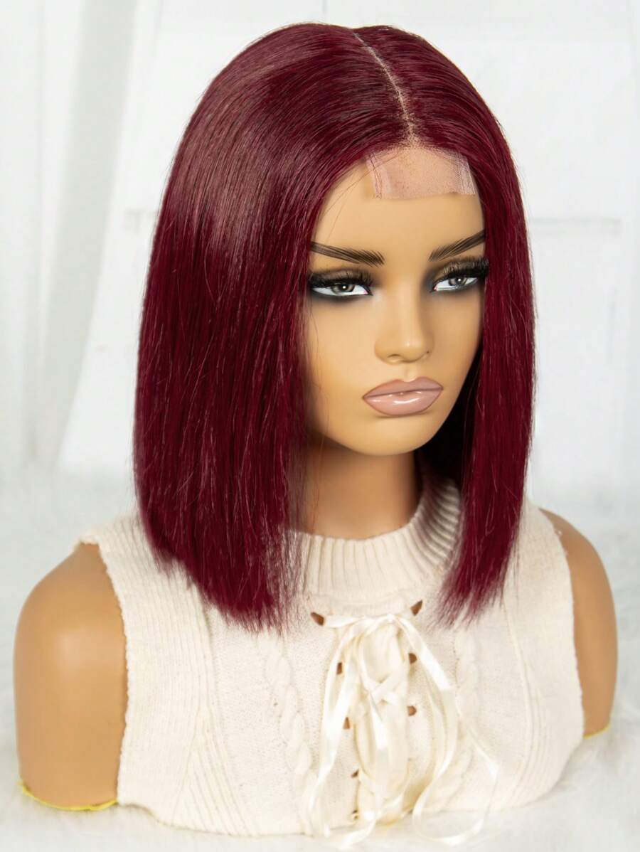 Double Drawn Lace Wig Lace Front Bob Wigs Human Hair 2x6 Lace Frontal Wigs Short Straight Bob ...