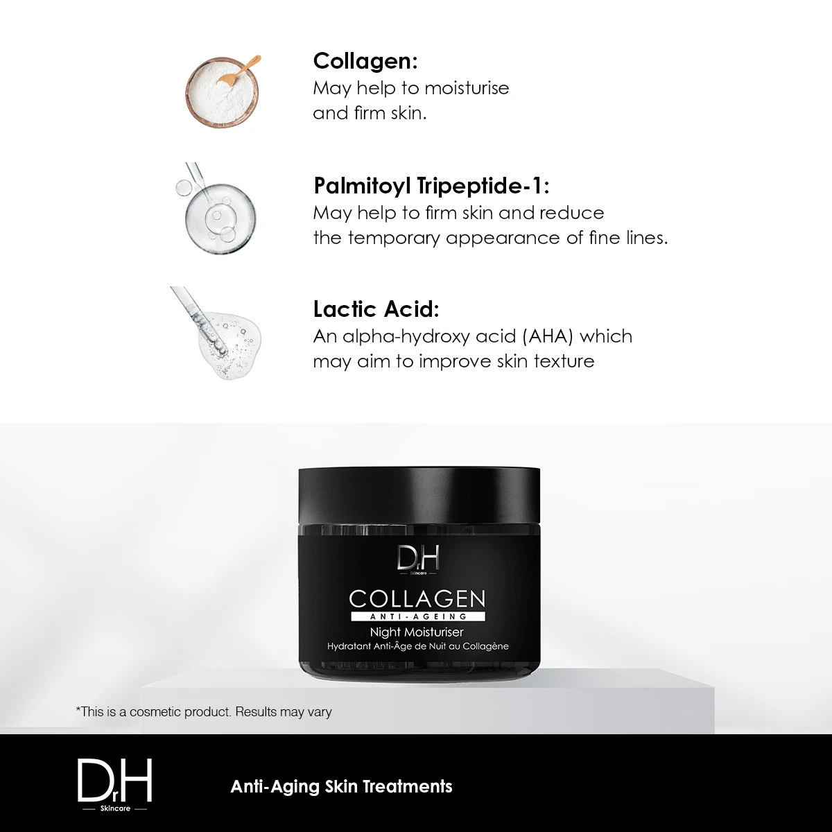 Dr. H Crema notte al collagene 60ml Anti-età e idratante - Consegna in ...