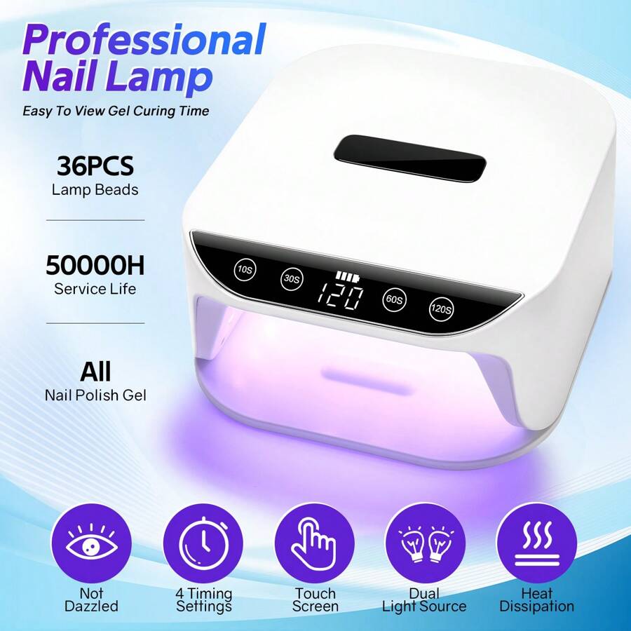 Professional Nail Lamp Rechargeable 36LEDS UV LED Nail Drying Lamp ...