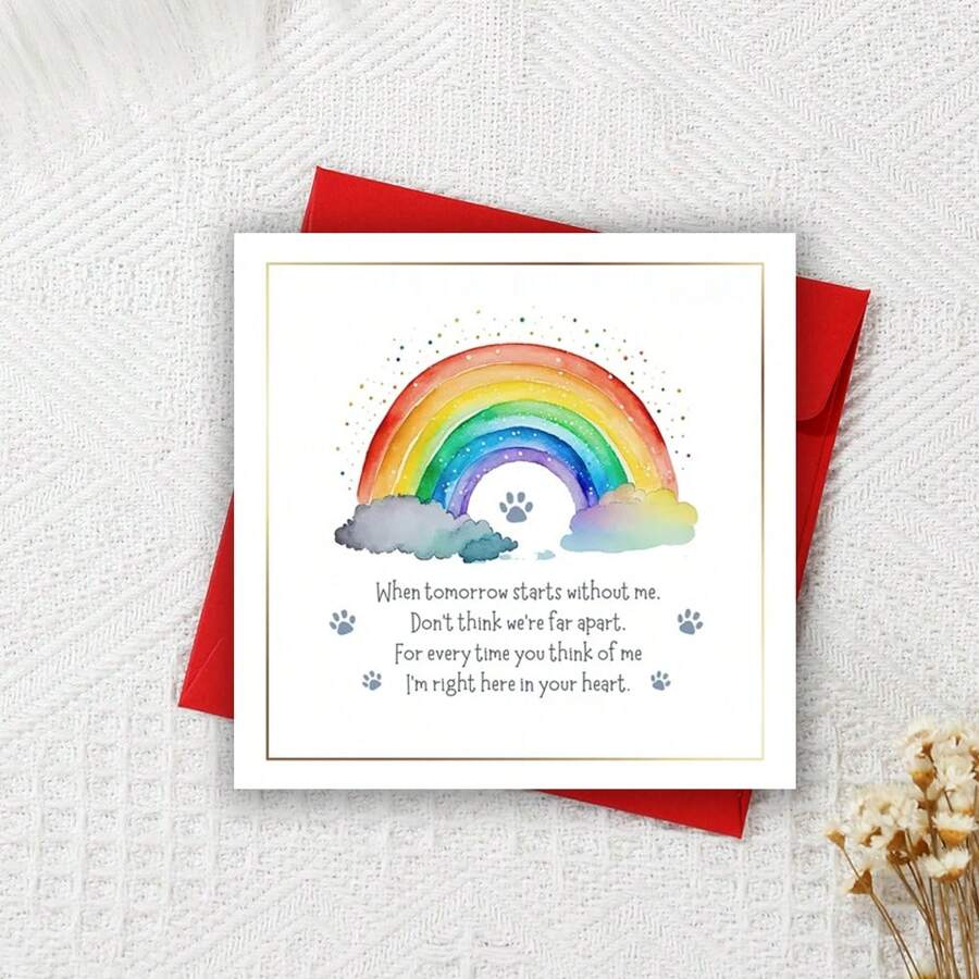 Pet Loss Card, Sympathy Card, Rainbow Bridge Card, Pet Bereavement Card ...