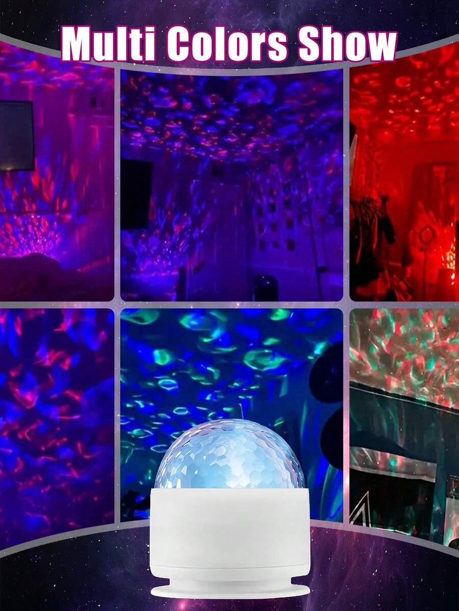 1pc Water Ripple Starry Sky Projector Light With Multiple Color Modes ...