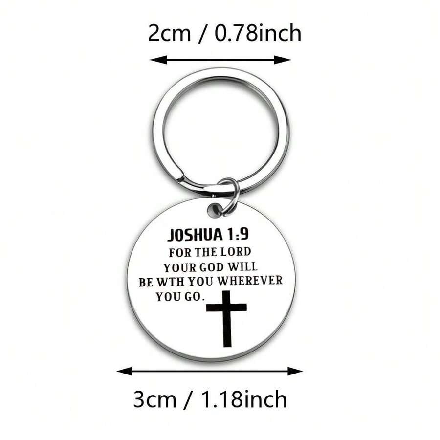 Inspirational Scripture Metal Key Chains With Cross Pendant - Bible ...