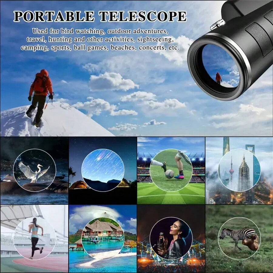 Portable Monocular Monoscope Mini Telescope With Tripod And Cell Phone ...