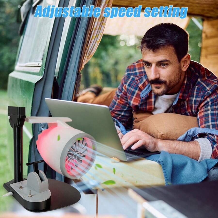 Creative Turbo Desktop Fan With Light Water Tank Design Adjustable ...