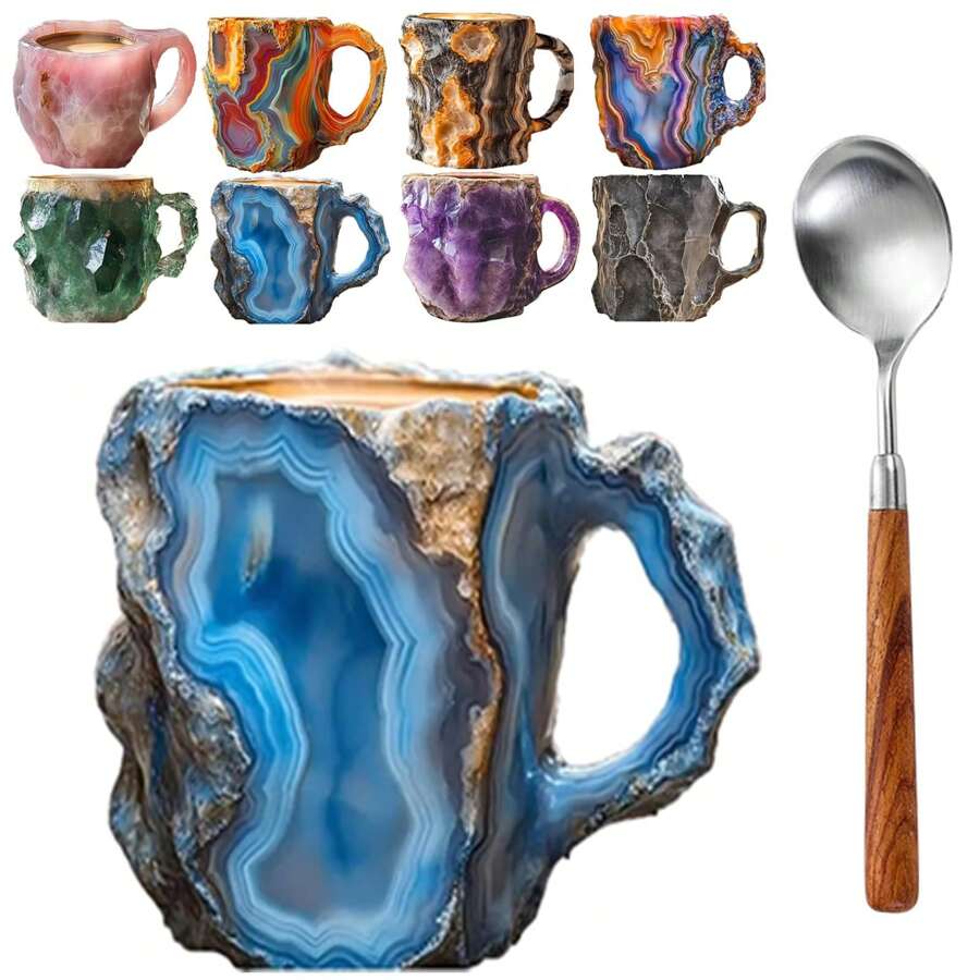 Mineral Crystal Coffee Mugs, 8 Colors Crystal Mineral Coffee Mugs ...