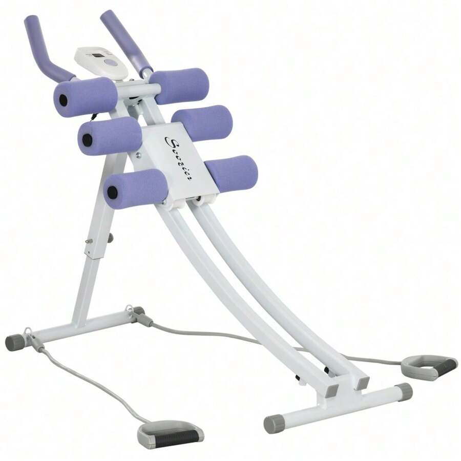 Soozier Foldable Ab Machine, Ab Workout Equipment With Resistance Bands ...
