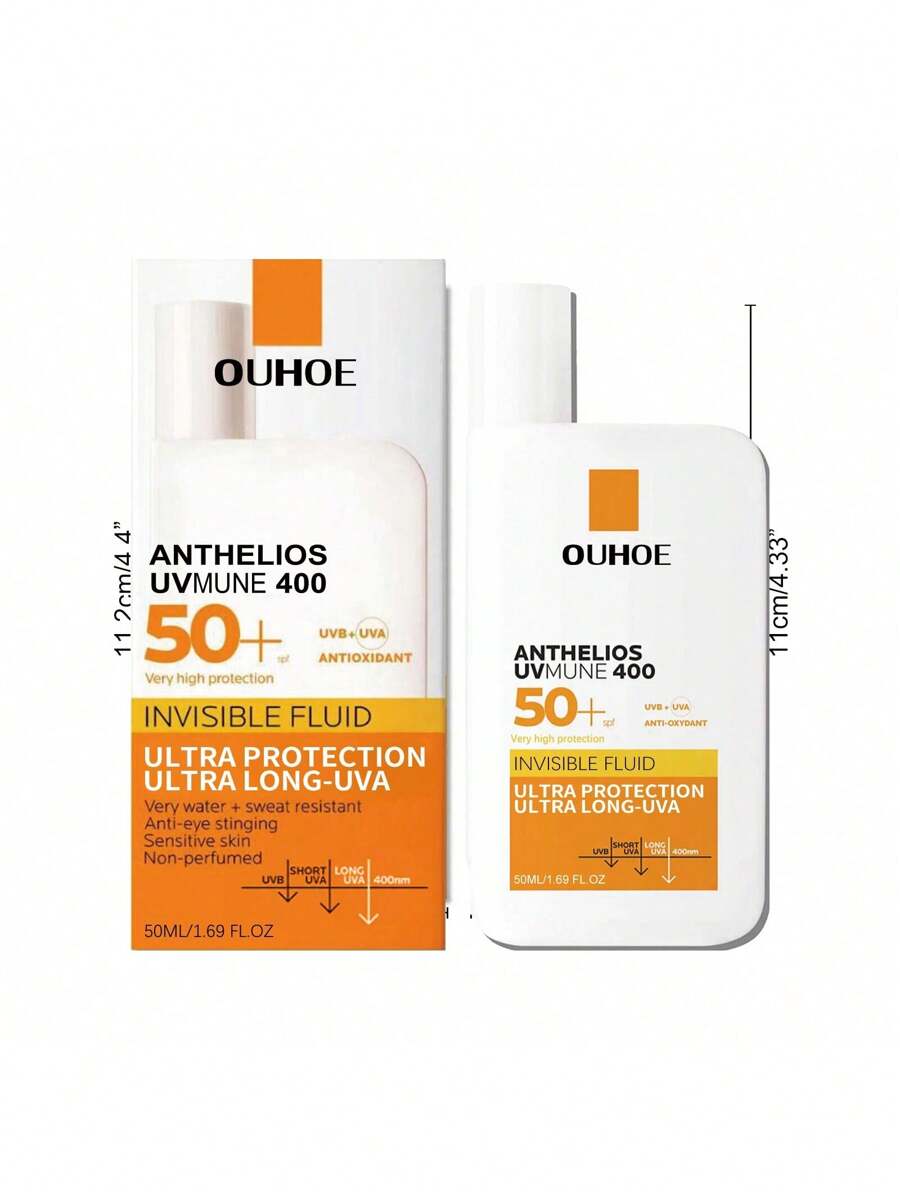 La crema protectora líquida OUHOE protege contra los rayos UV y protege la piel del rostro para ...