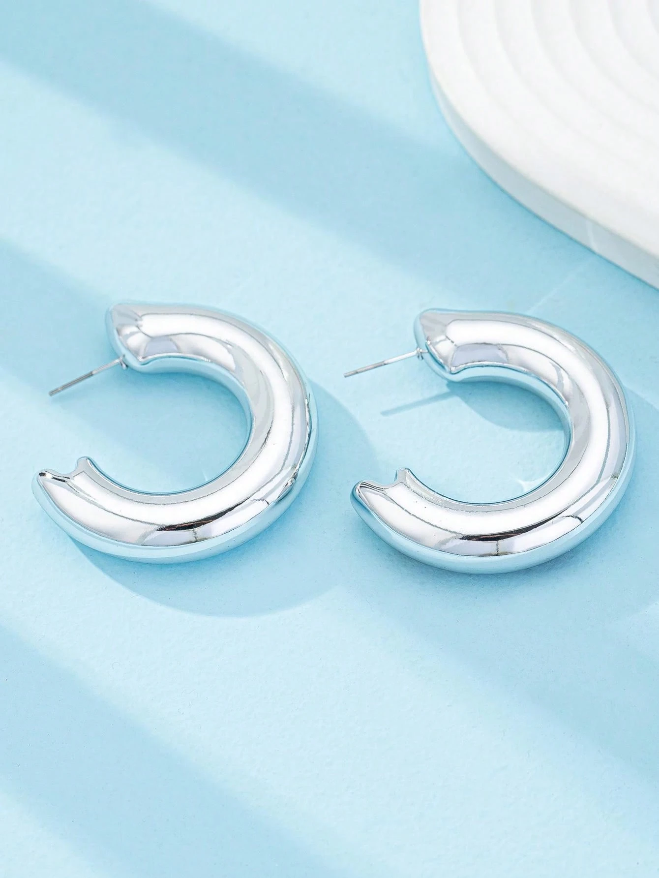 1 คู่ ต่างหูรูปหางโลมาเงางาม C Hoop, เครื่องประดับของขวัญยอดนิยมสำหรับ ...