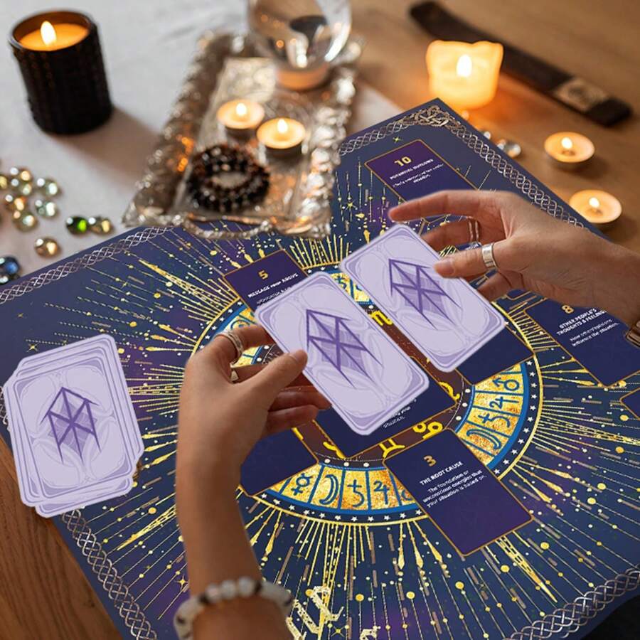 Altar Cloth, Velvet Tarot Card Tablecloth, Celtic Cross Print Tarot ...