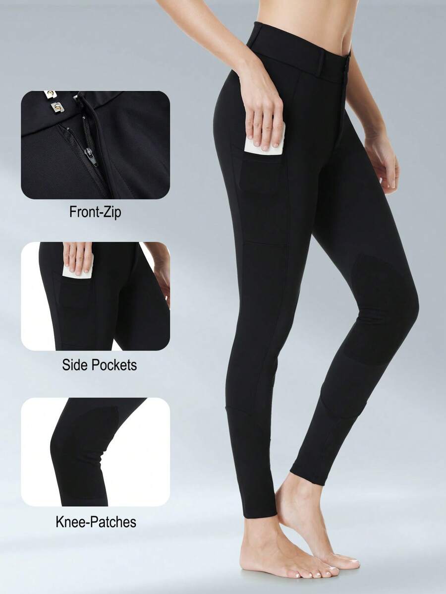 BEROY Women's Horse Riding Pants Knee-Patch Equestrian Breeches Front ...