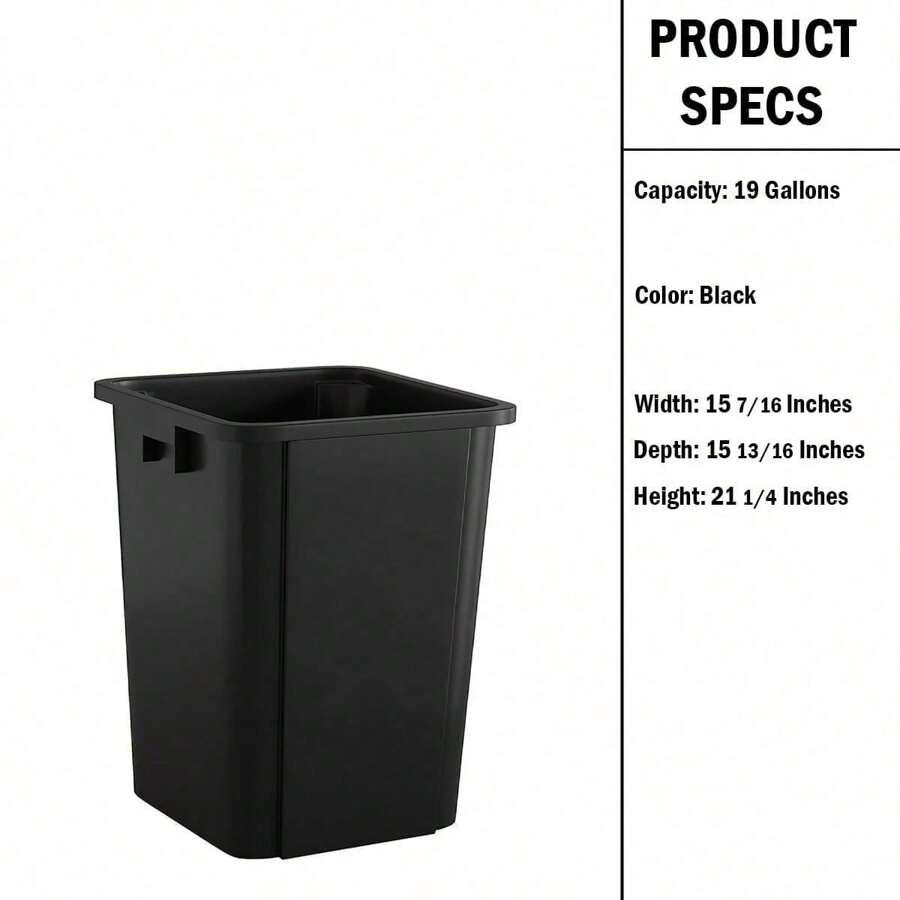 23 Gallon Black Square Commercial Trash Garbage Can With Lid | Outdoor ...