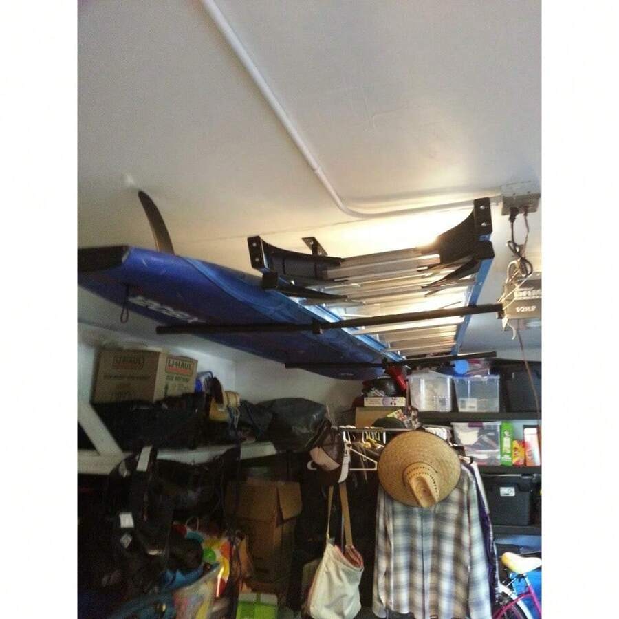 Impressive Double Ladder Ceiling Rack. Hi Port 2 Garage Storage. Hanger ...