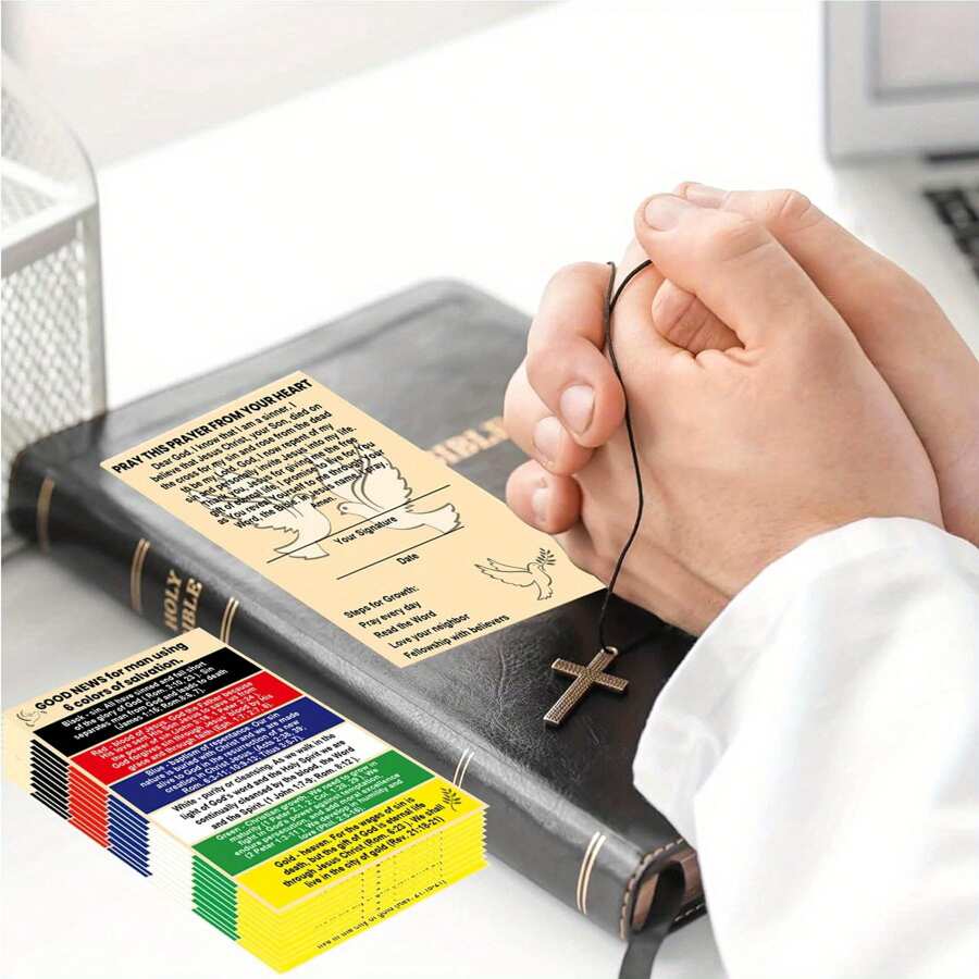 50pcs Gospel Tract Card Salvation Cards Pocket Holy Postcards Prayer ...