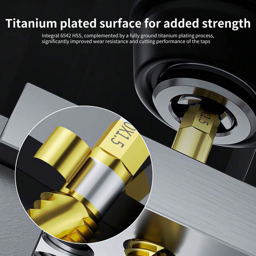 6pcs Quality Machine With Titanium Plated Spiral Screw Tip Tap, Tip Tap ...