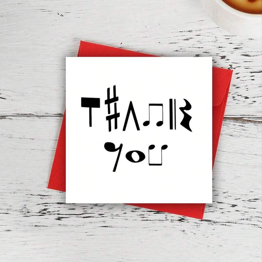 Music Thank You Card, Musical Notes - For Music Teacher - Performer ...