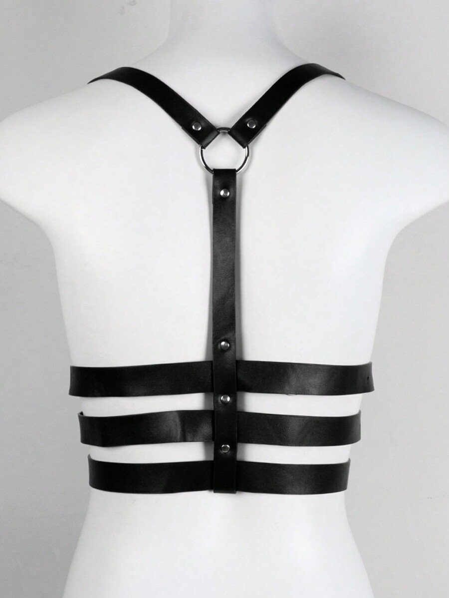 Women Sexy Faux Leather Harness Belt Body Bondage Cage Sculpting Harness Waist Belt Straps
