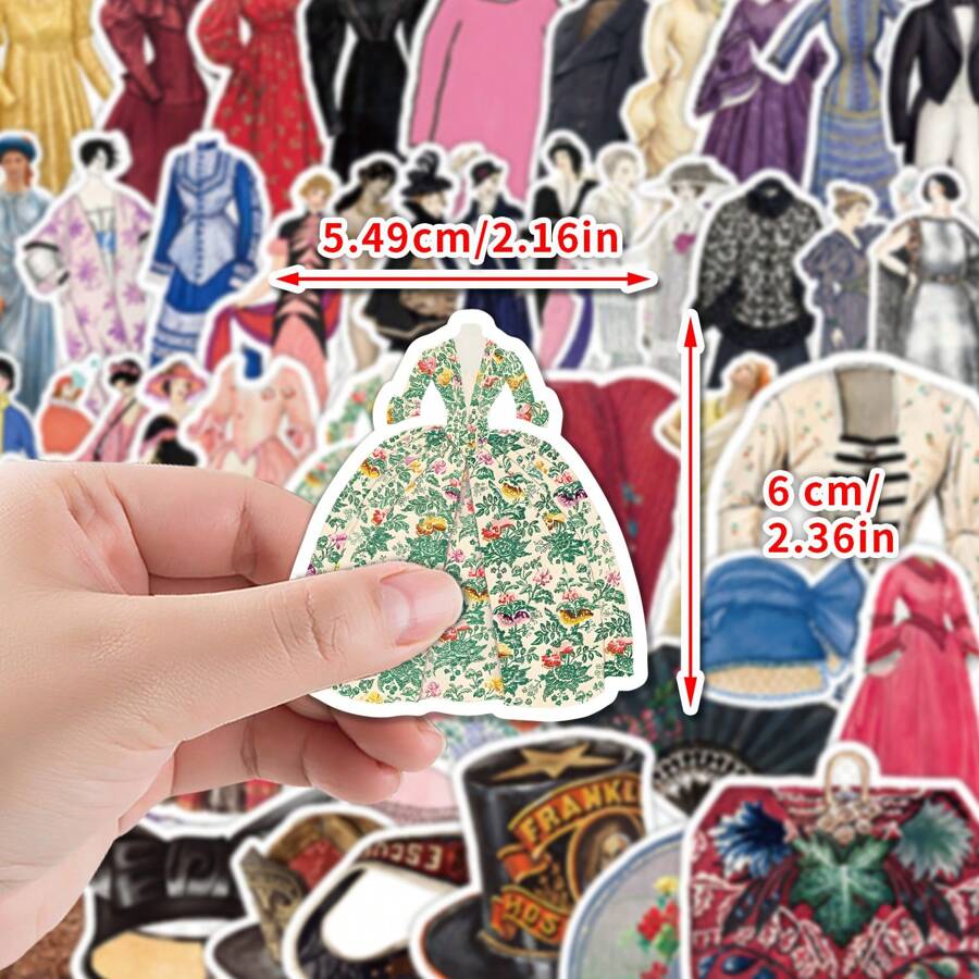 50pcs European Classical Fashion Series Stickers, Fashion Show Clothing ...