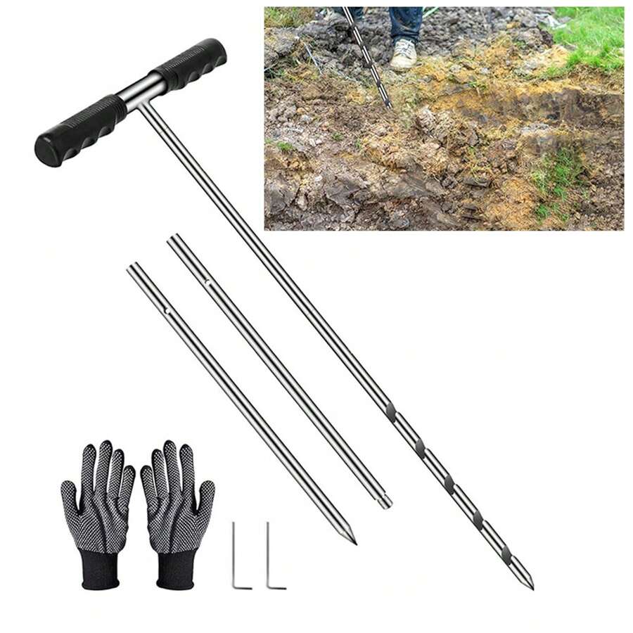 Soil Sample Probe Set Stainless Steel Soil Sample Collecting Probe With ...