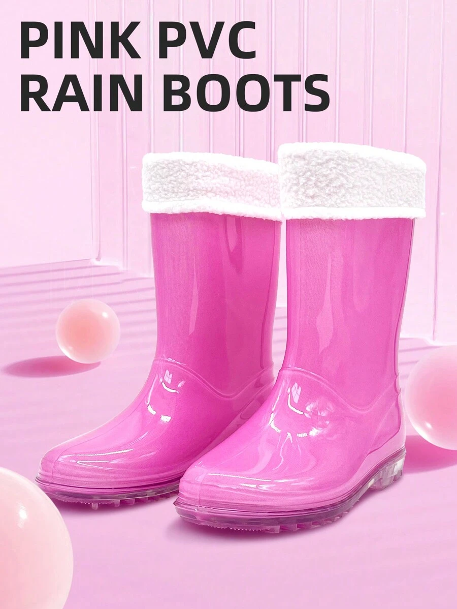 Fashionable Girl's Mid-Calf PVC Rain Boots, Outdoor Kitchen Work Hiking ...