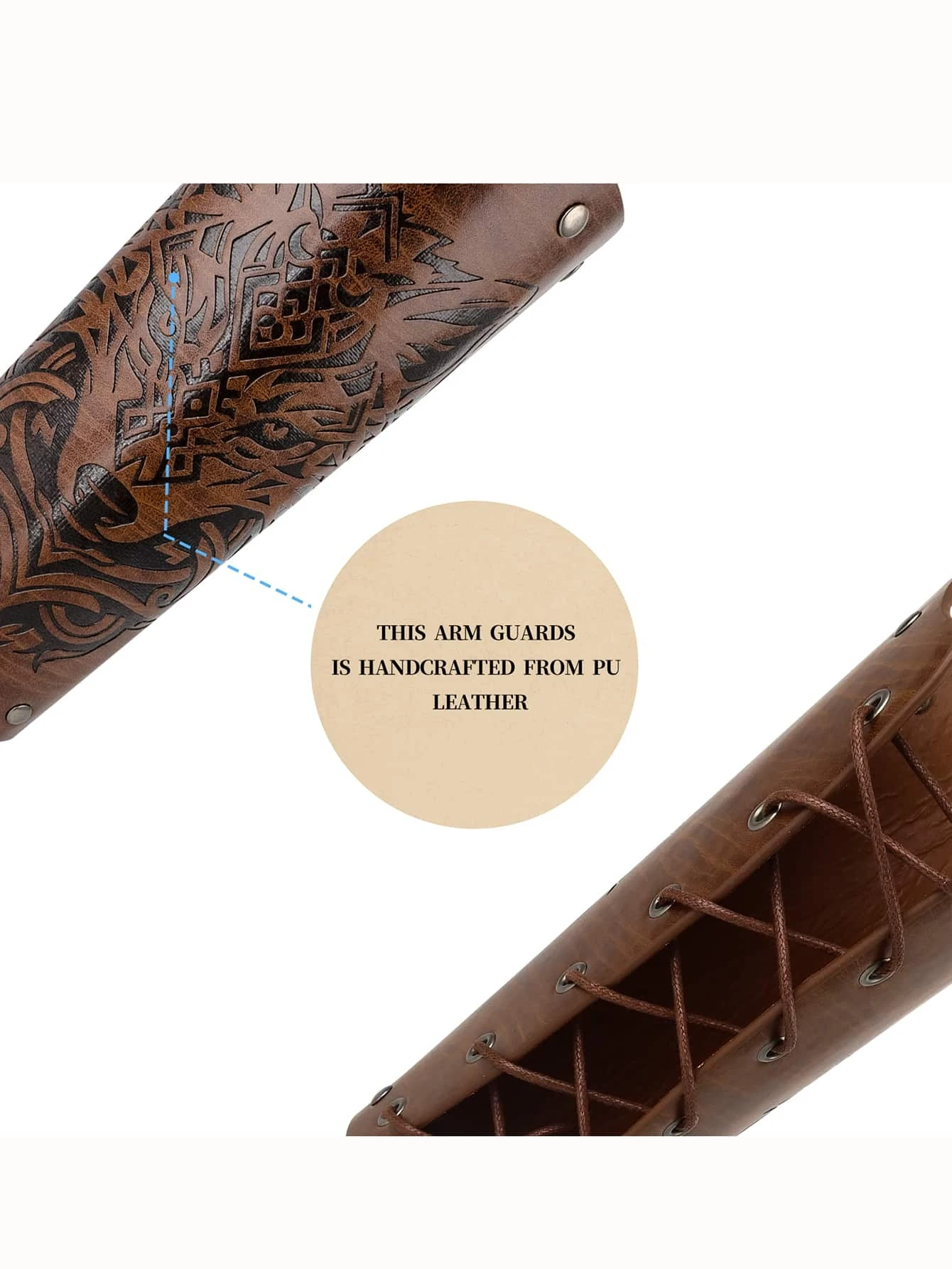 Medieval Arm Bracers Gauntlet Wristband, Leather Viking Knight Armor ...